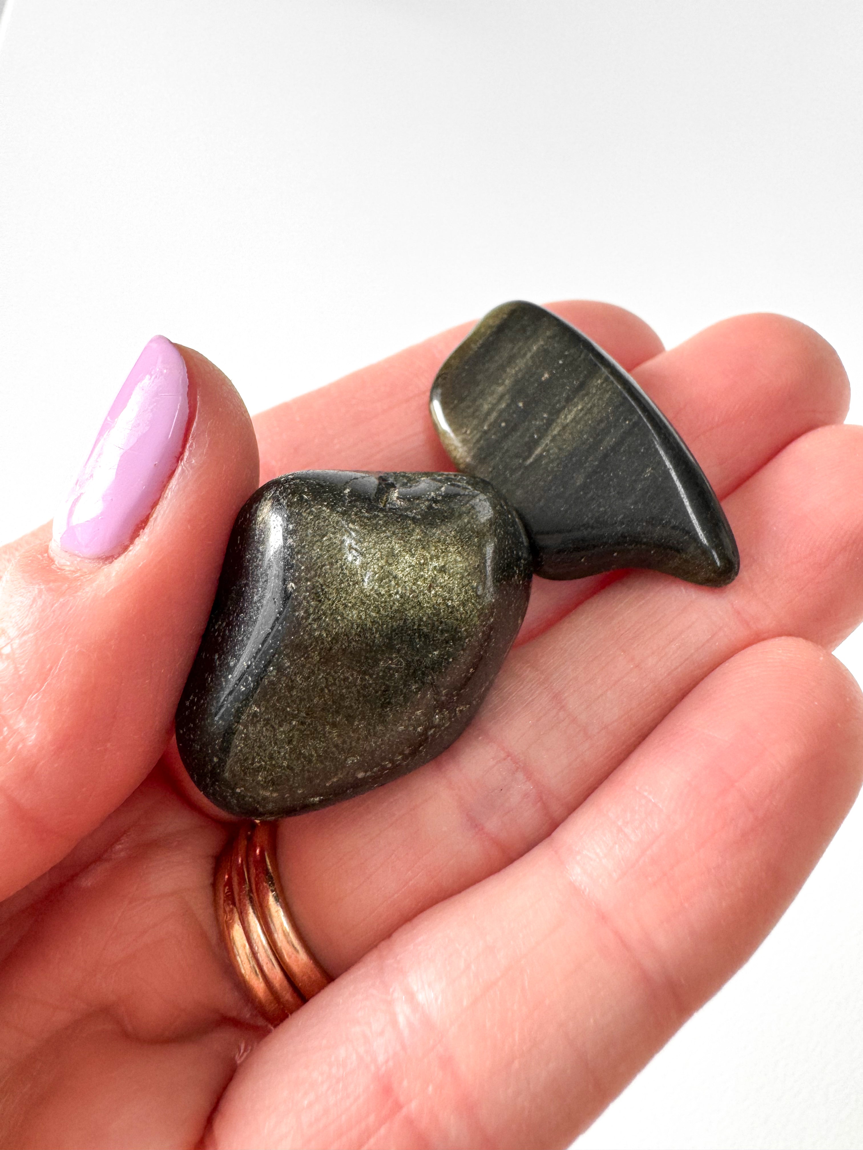Silversheen Obsidian Tumblestone – Geode + Gem