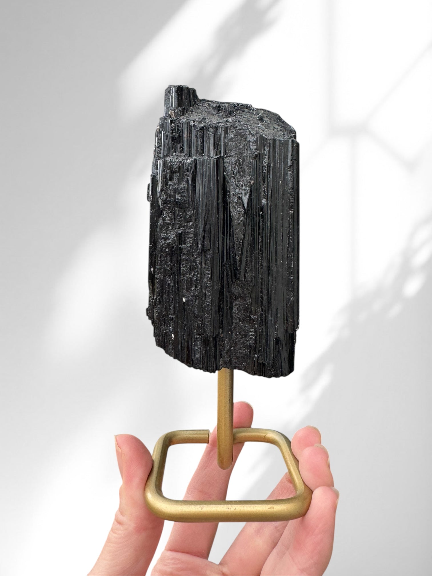 Black Tourmaline 02 (on stand) – Geode + Gem