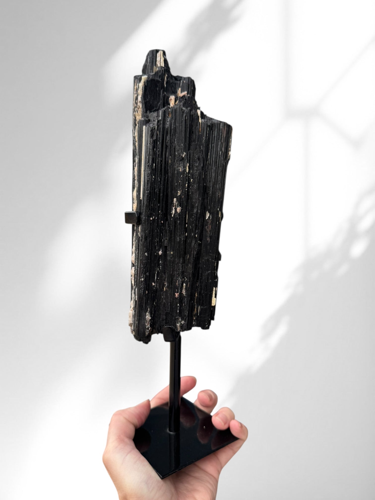Black Tourmaline 03 (on stand) – Geode + Gem
